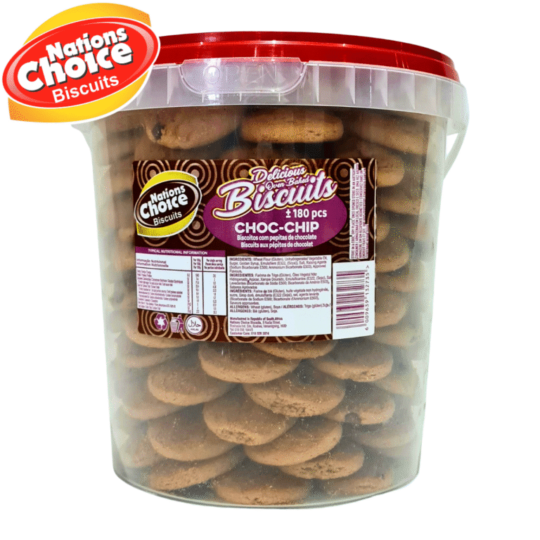 Choc-Chip Biscuits – 180 pcs Tub - Nations Choice Biscuits